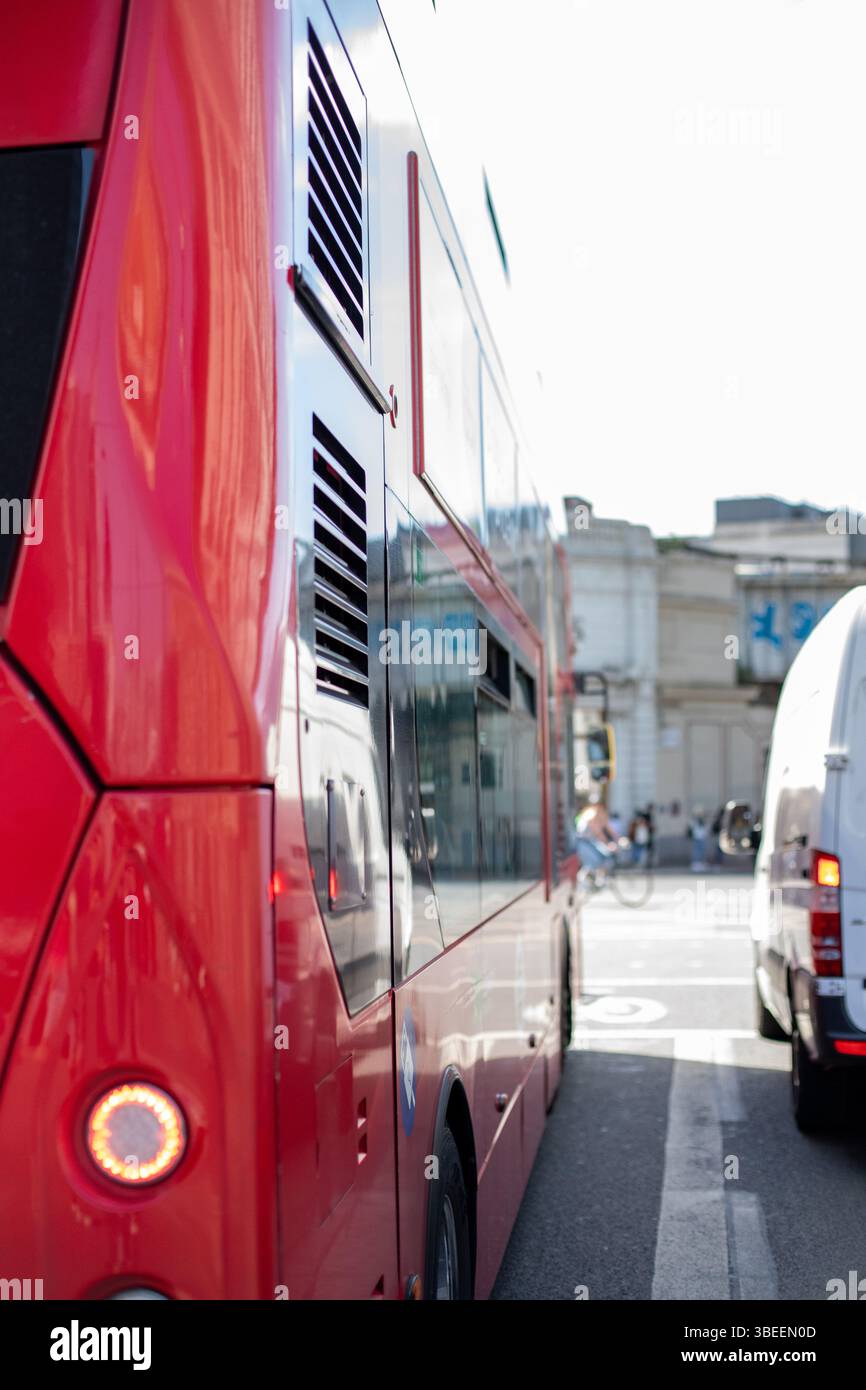 Red double decker bus navigates hi-res stock photography and images - Alamy