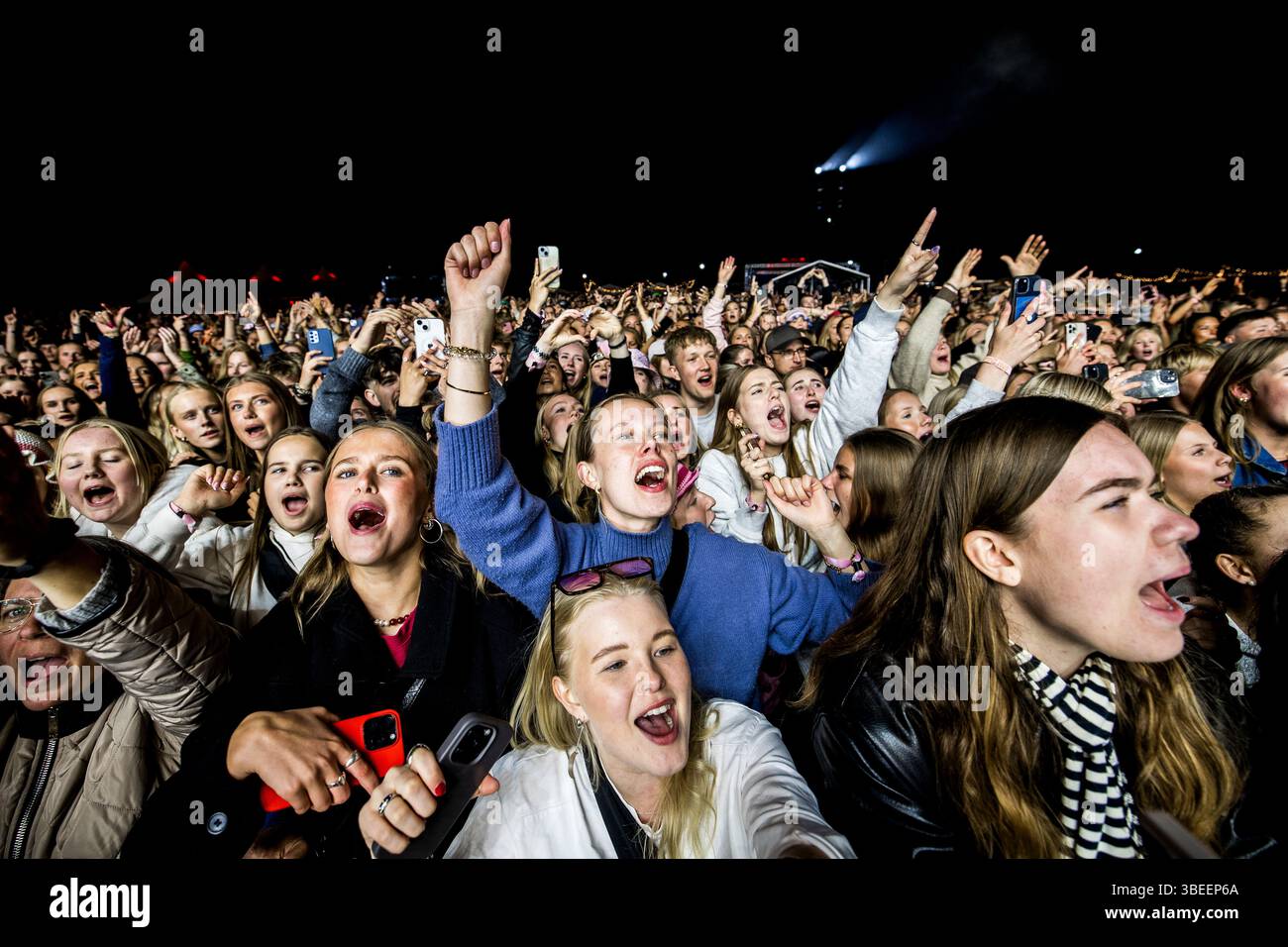 Jelling, Denmark. 28th May, 2025. Festival goers seen at a live concert ...