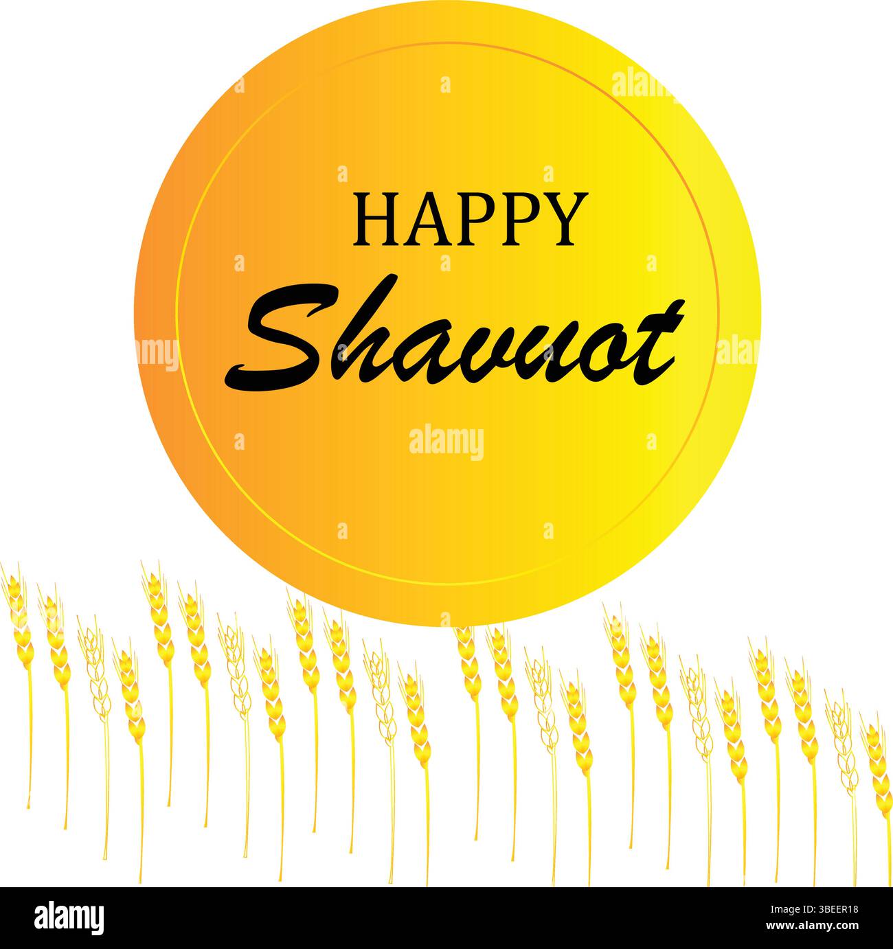 Shavuot Greeting with Sunburst and Happy Message Stock Vector Image ...
