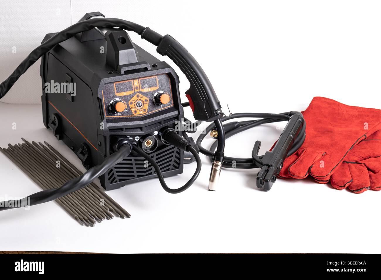 Welding equipment on white background. Accessories for welder Stock ...