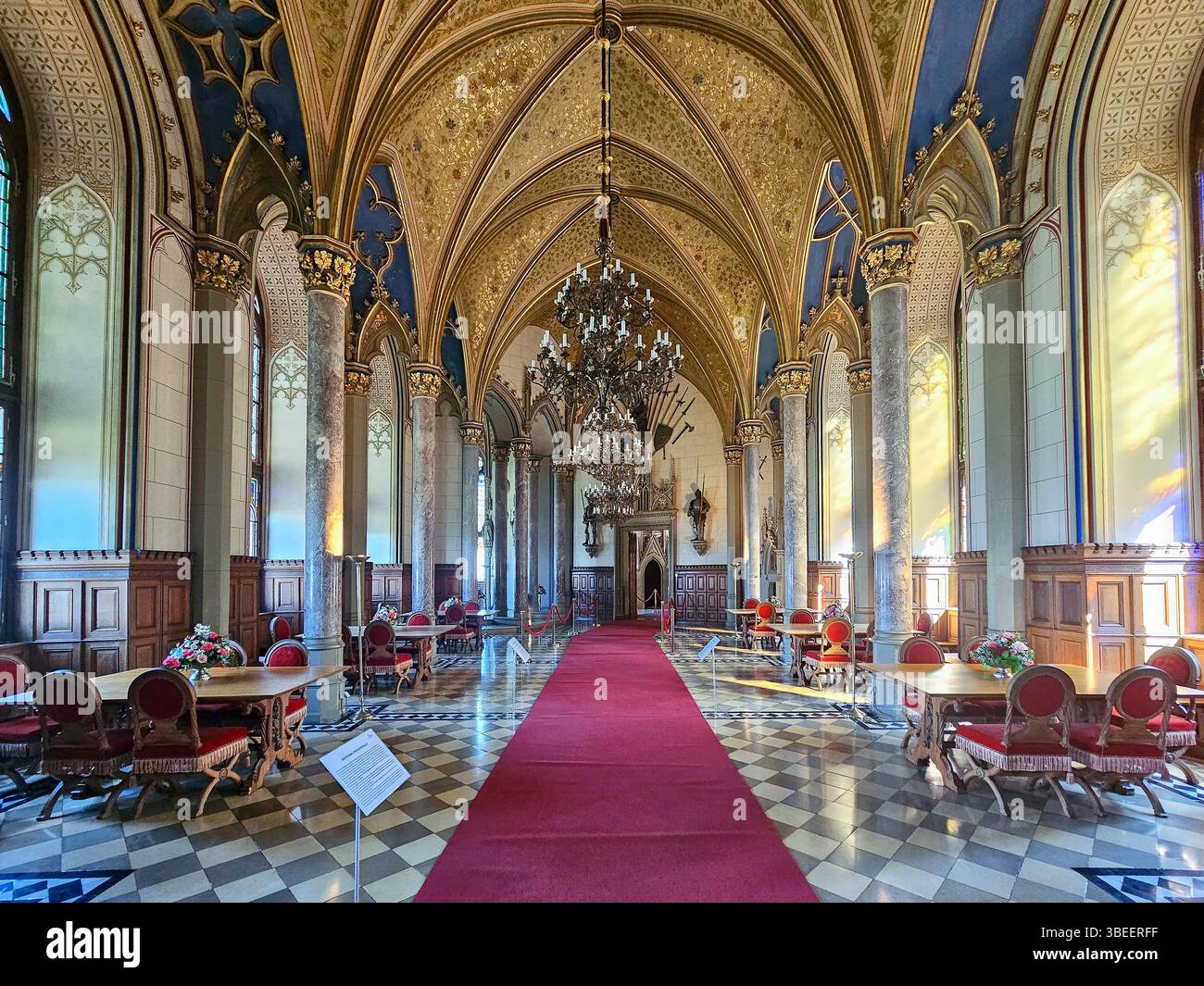 Impressive Interior Of Hohenzollern Castle Hechingen Germany Stock