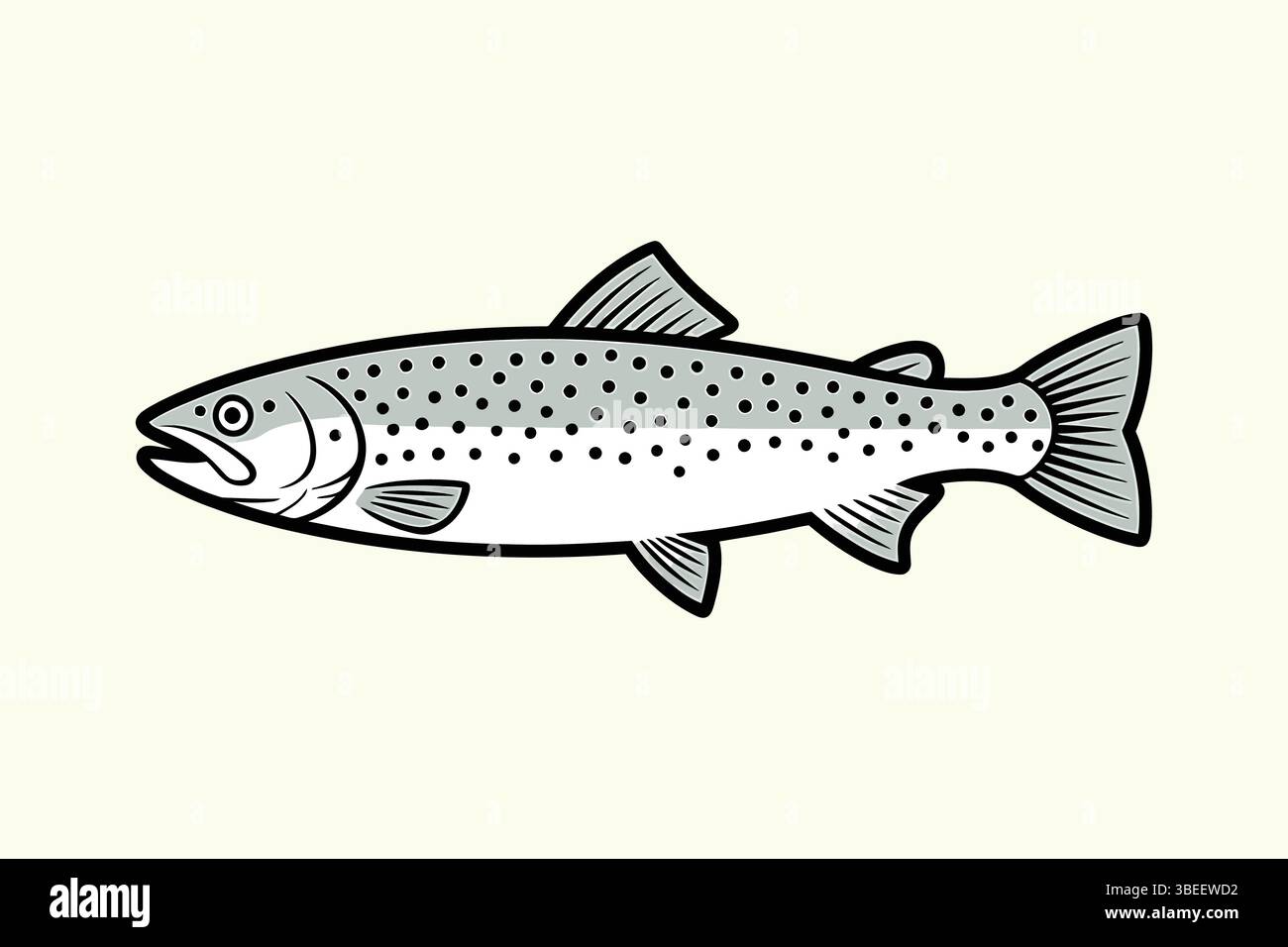 Elegant Trout Fish Silhouette Stock Vector Image & Art - Alamy