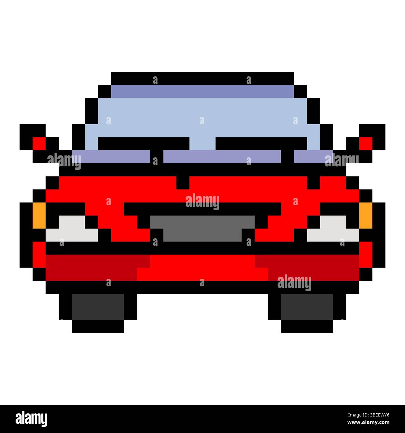 Front view of red car with pixel art Stock Vector Image & Art - Alamy