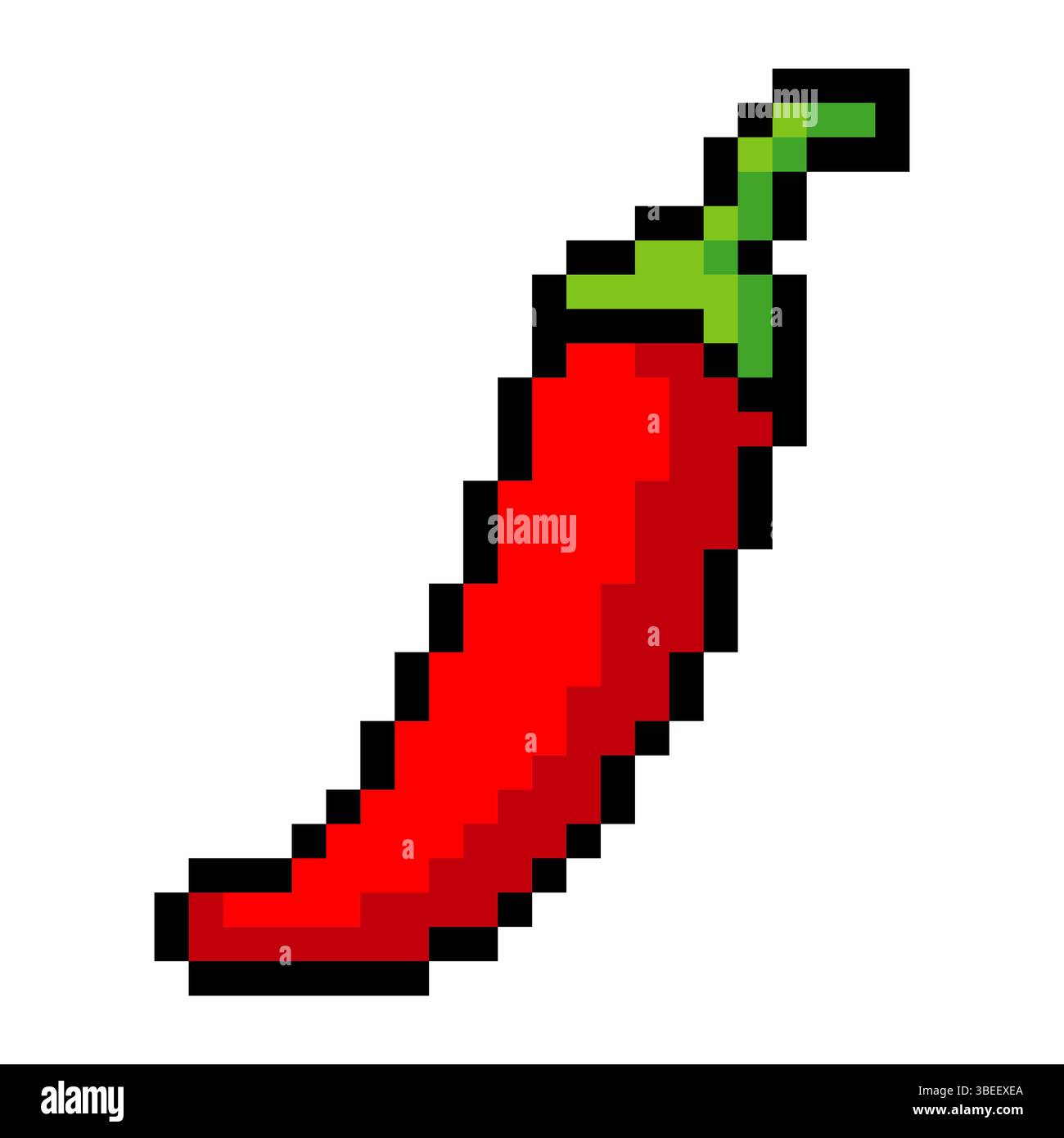 Red chili pepper in pixel art isolated on white background Stock Vector ...