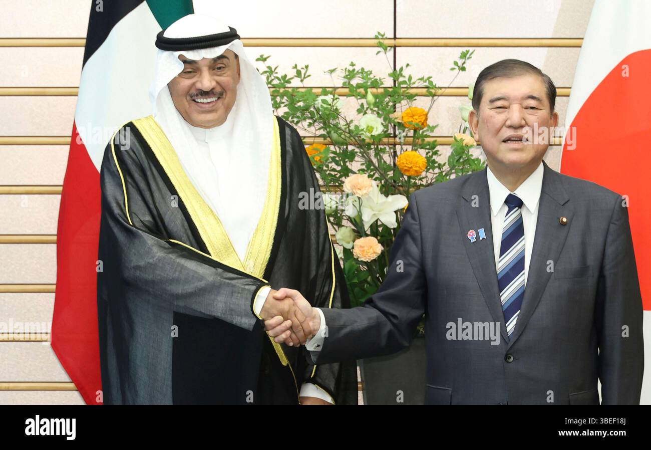 Kuwait's Crown Prince H.H. Sheikh Sabah Khalid Al-Hamad Al-Sabah (L ...