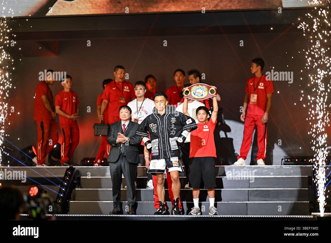 Champion Yoshiki Takei of Japan before the WBO bantamweight title ...