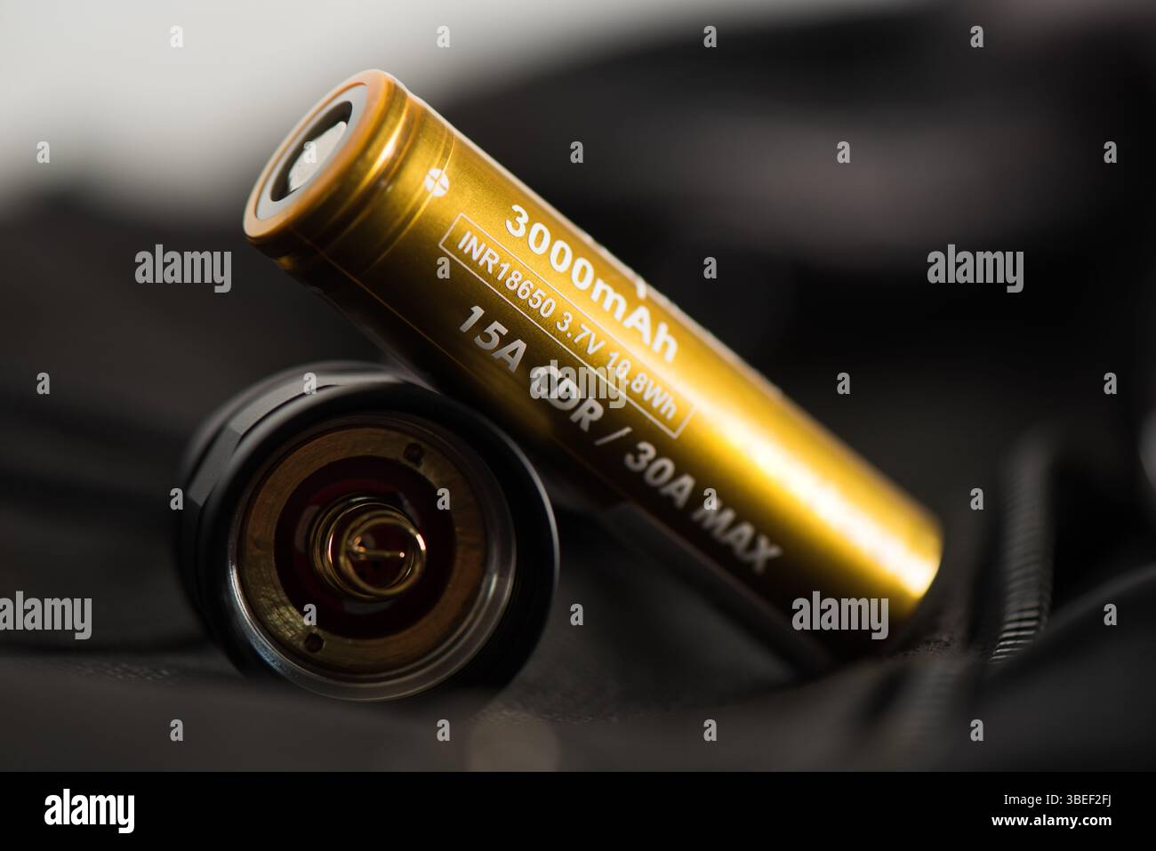 The golden INR18650 3.7V rechargeable battery. INR18650 battery is ...