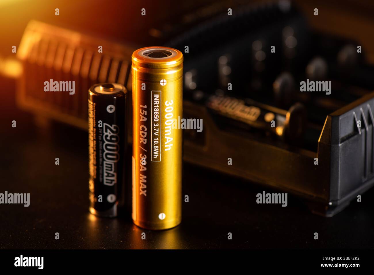 The golden INR18650 3.7V rechargeable battery. INR18650 battery is ...