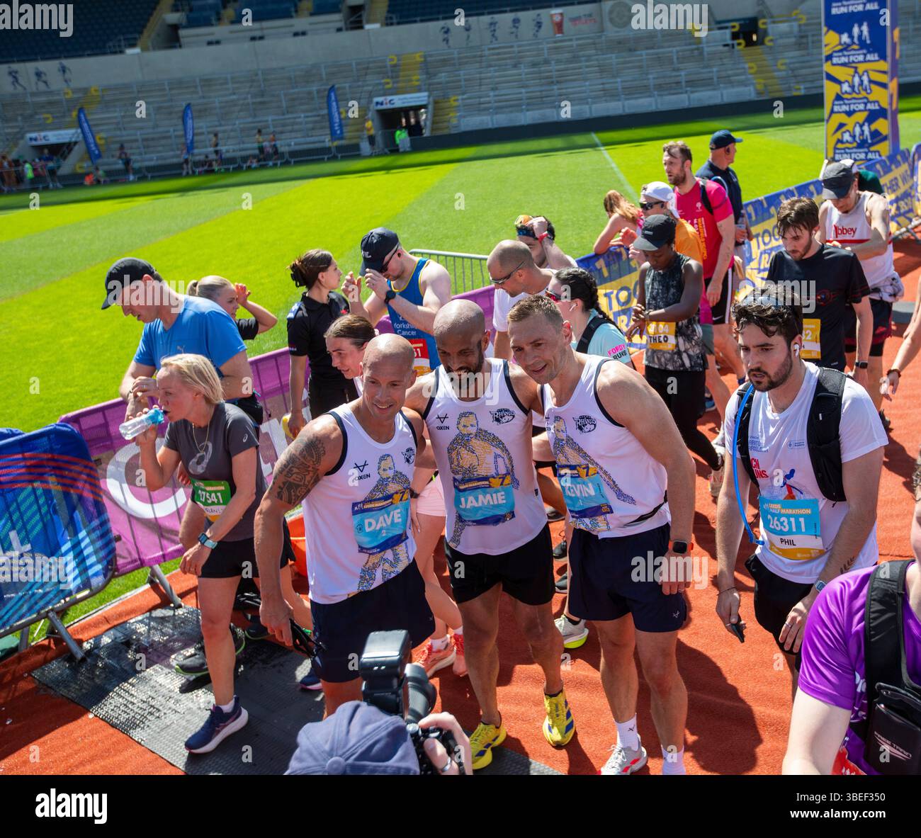 Rugby legend KevinSinfield at the Leeds marathon 2025 has become an ...