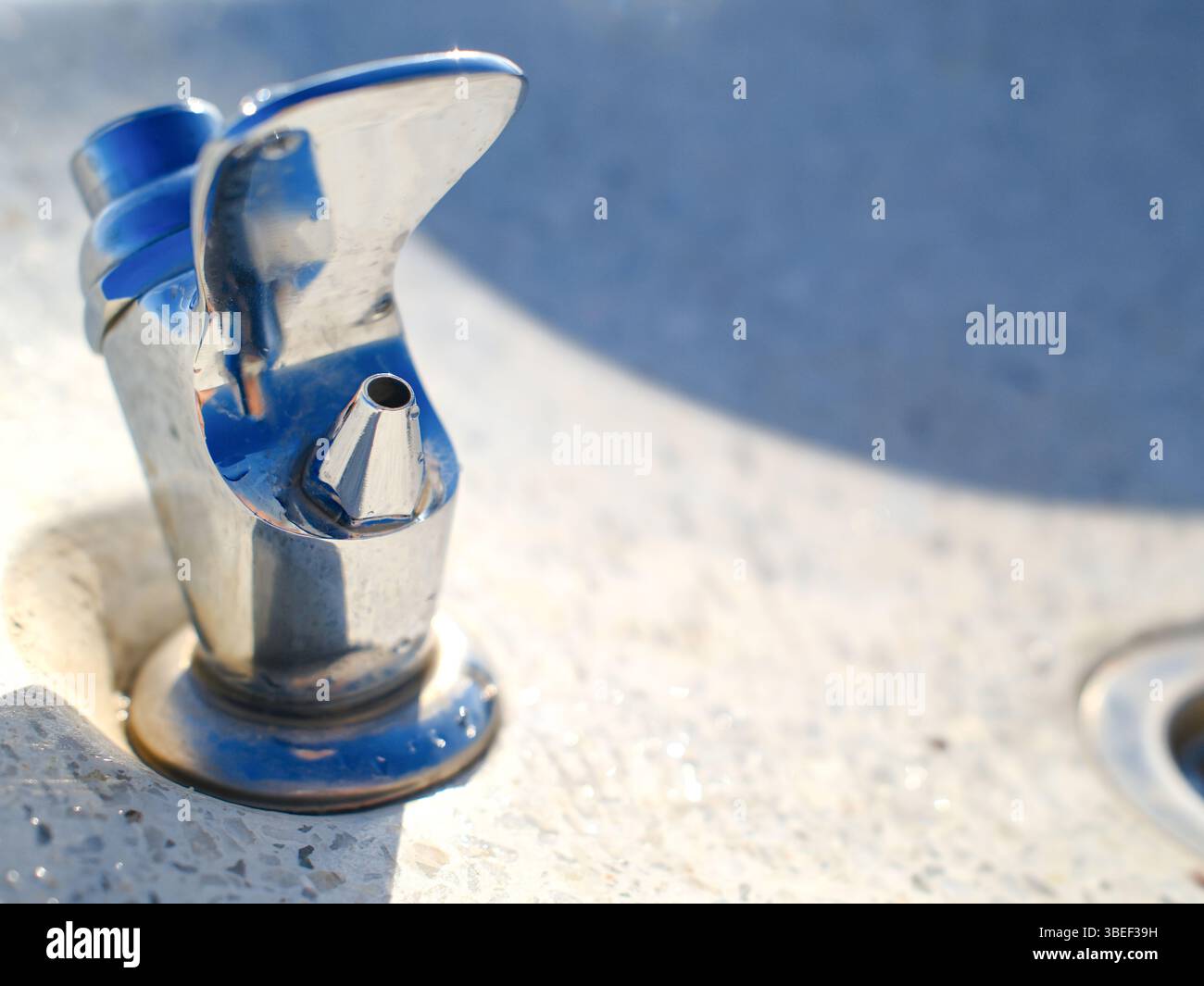 chrome drinking fountain with push button water dispenser Stock Photo ...