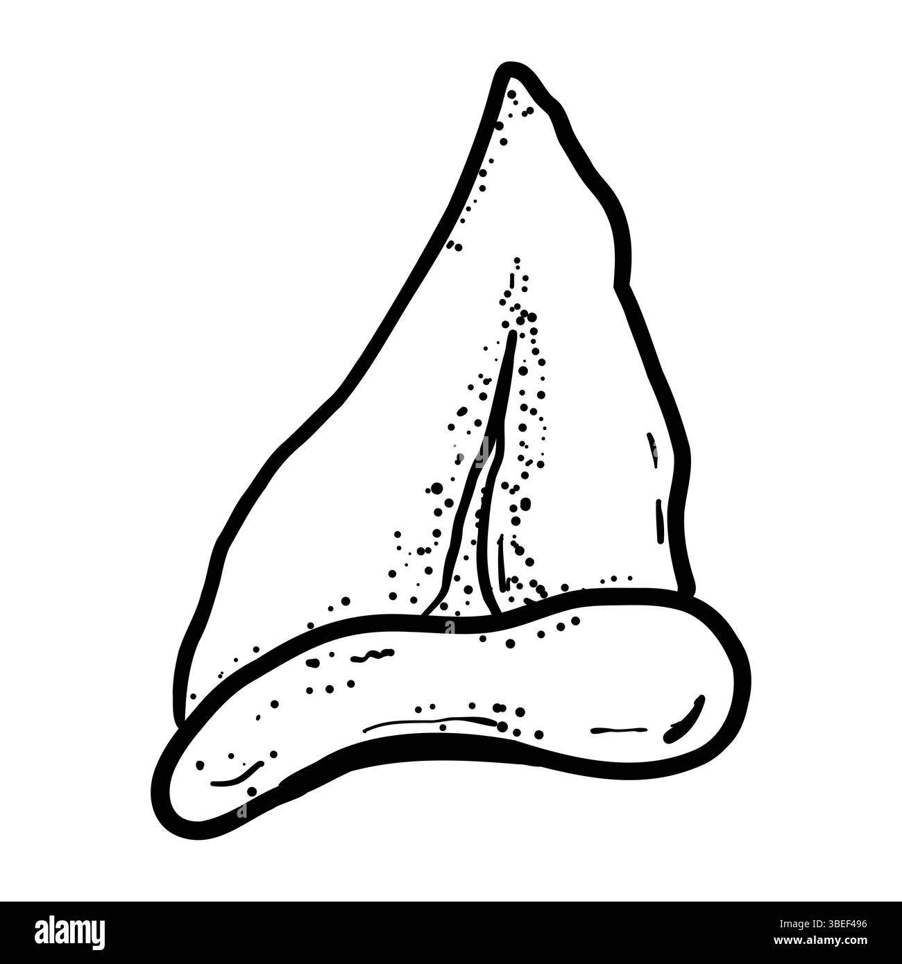 Shark tooth sketch tattoo, megalodon line doodle sharp silhouette. Jaw ...