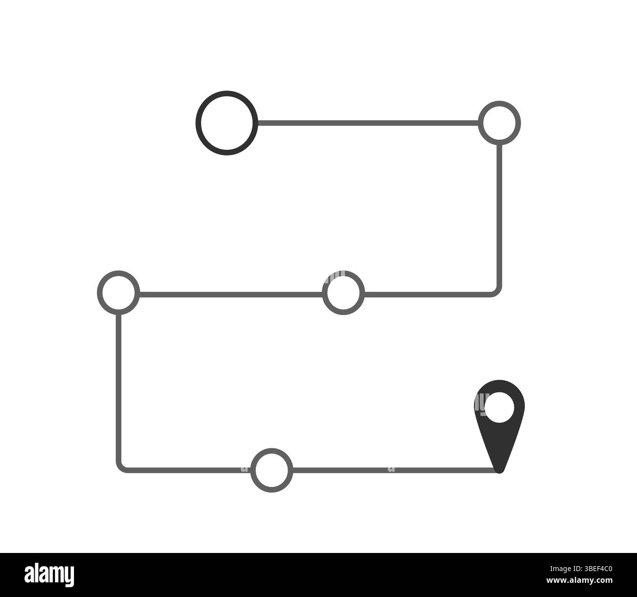 Road map product development chronology plan, strategy direction icon. Simple line process ...