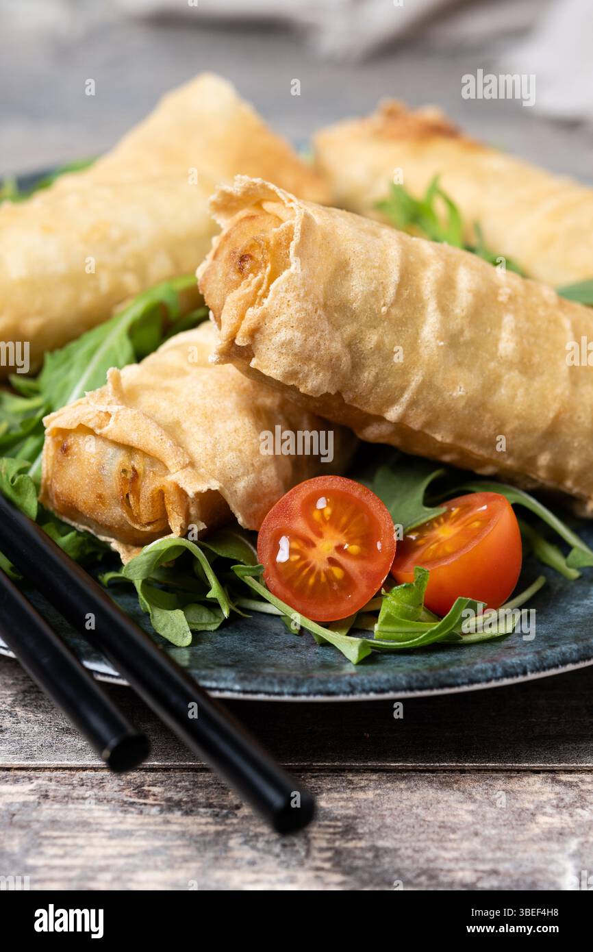 Crispy spring rolls vegetables hi-res stock photography and images - Alamy