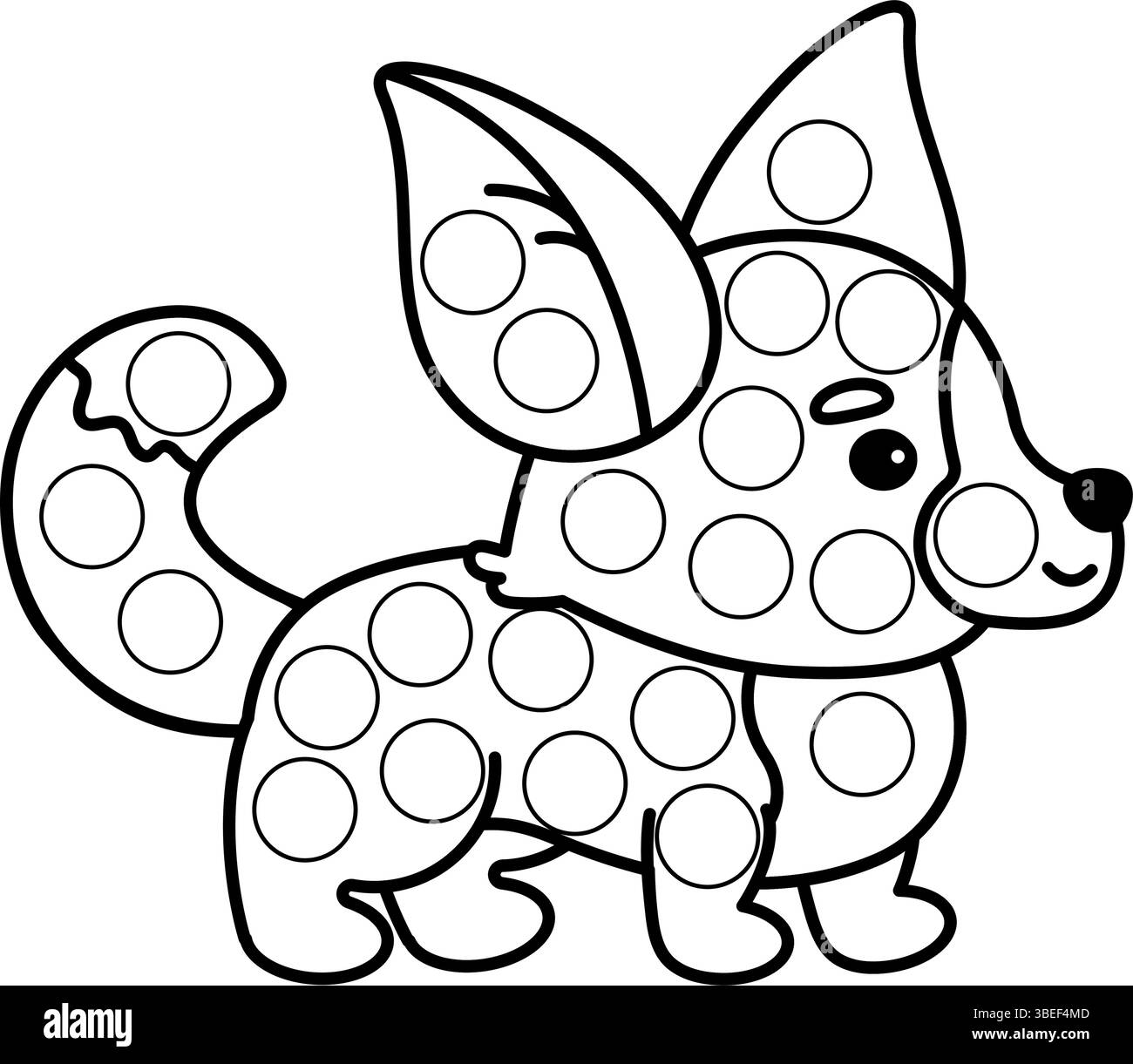 Dot markers pages with animal, vector outline illustration Stock Vector ...