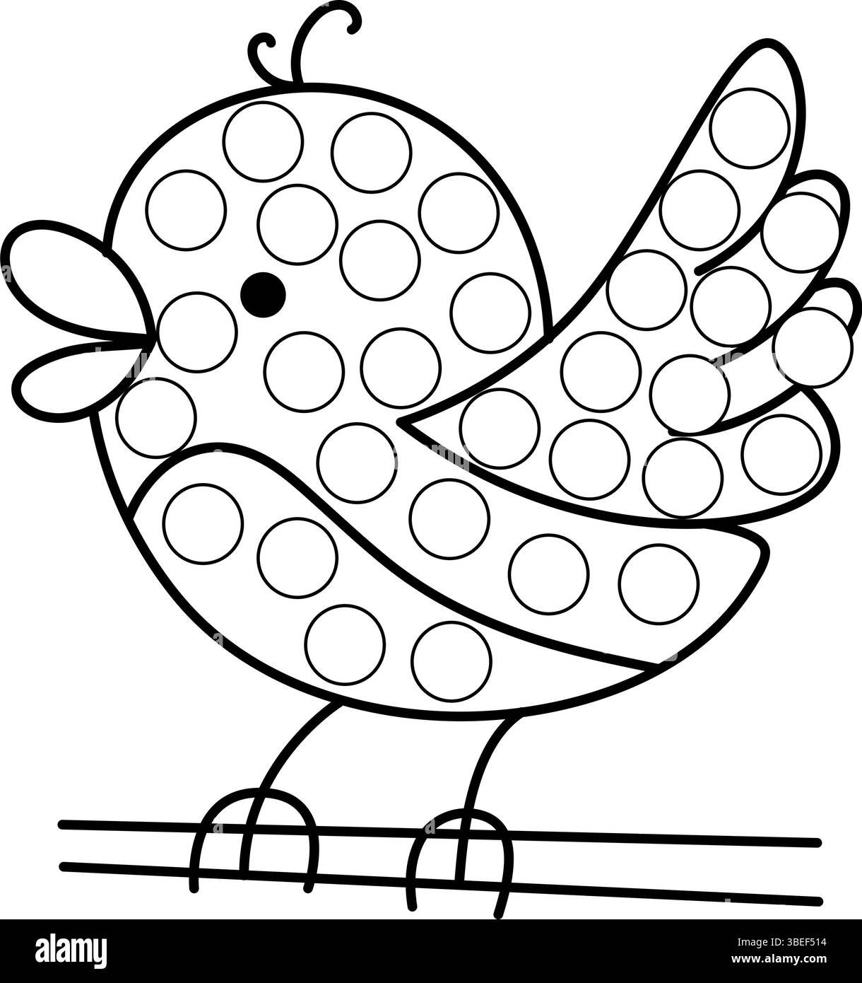 Dot markers pages with animal, vector outline illustration Stock Vector ...