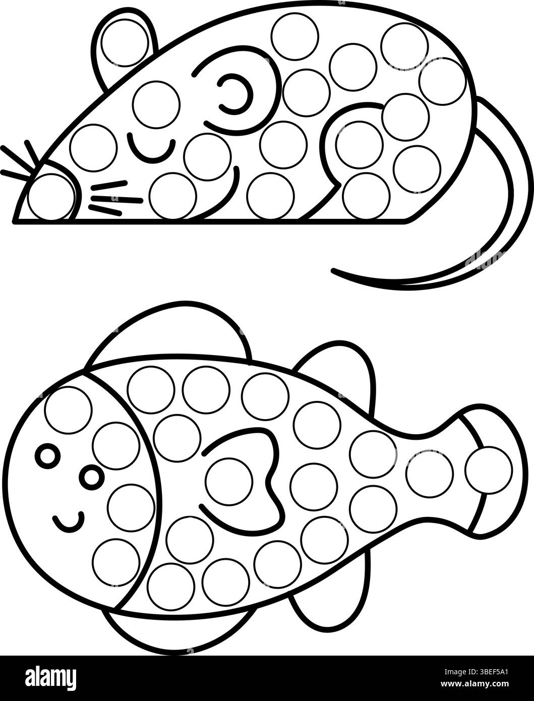 Dot markers pages with animal, vector outline illustration Stock Vector ...