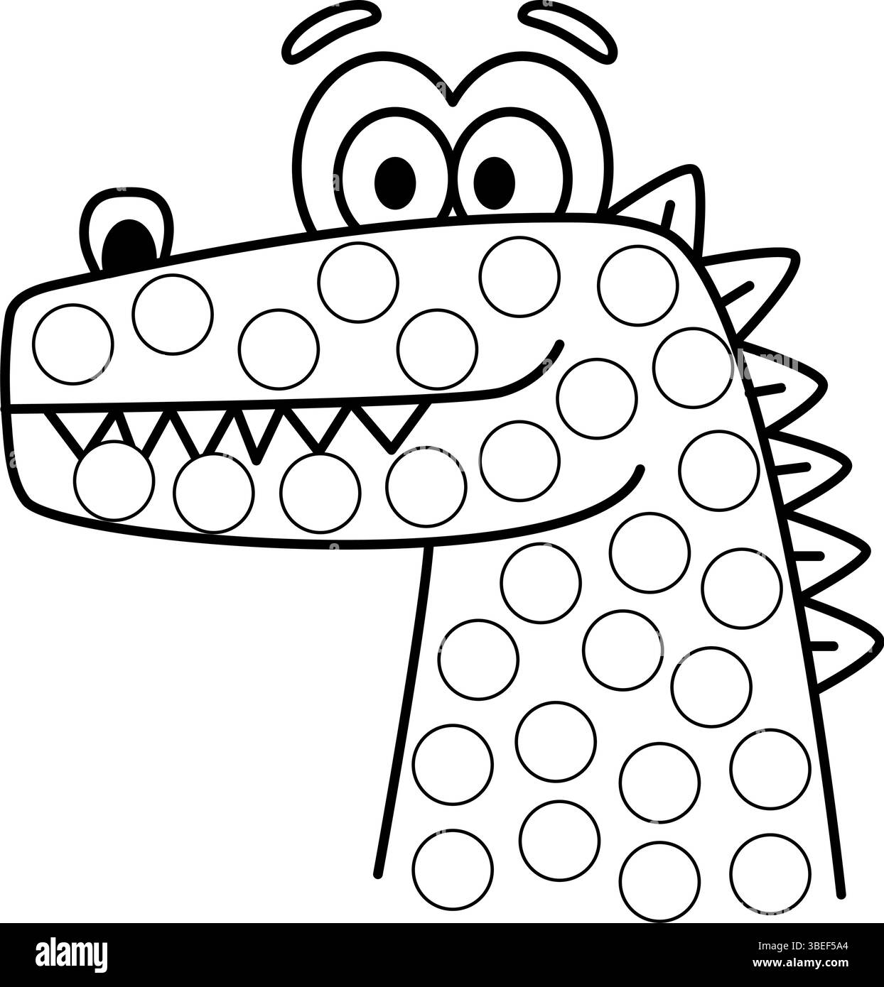 Dot markers pages with animal, vector outline illustration Stock Vector ...