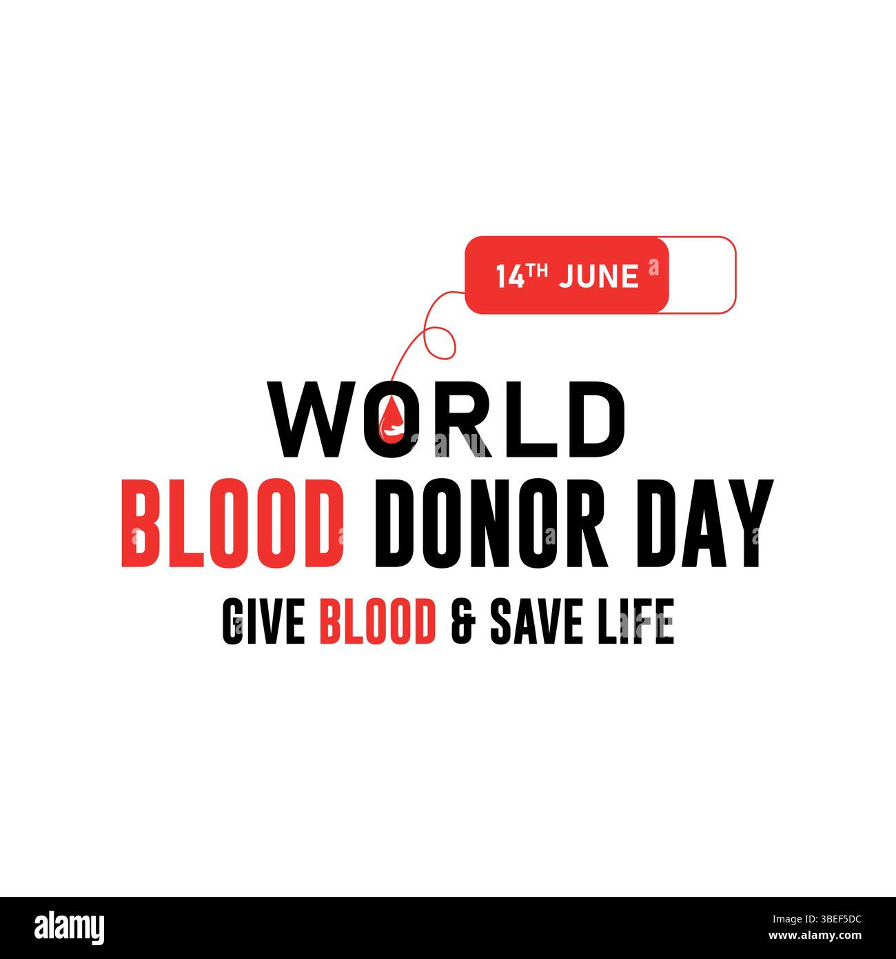 World Blood Donor Day Vector – Give Blood and Save Life Design on White ...