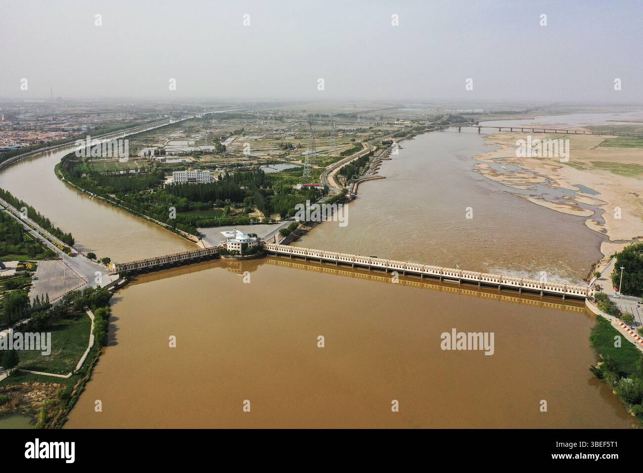 Bayannur. 28th May, 2025. An aerial drone photo taken on May 28, 2025 ...