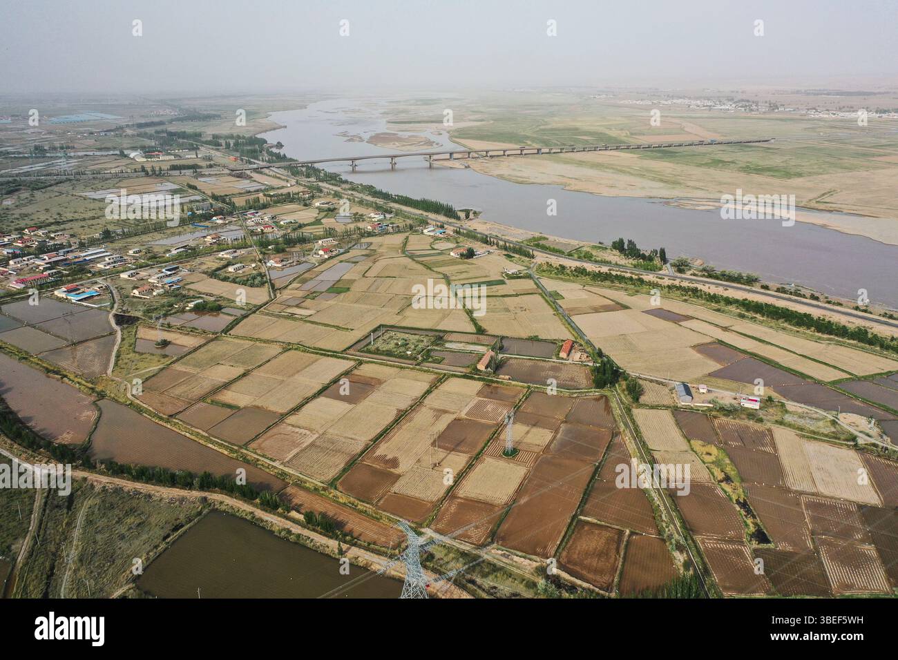 Bayannur. 28th May, 2025. An aerial drone photo taken on May 28, 2025 ...