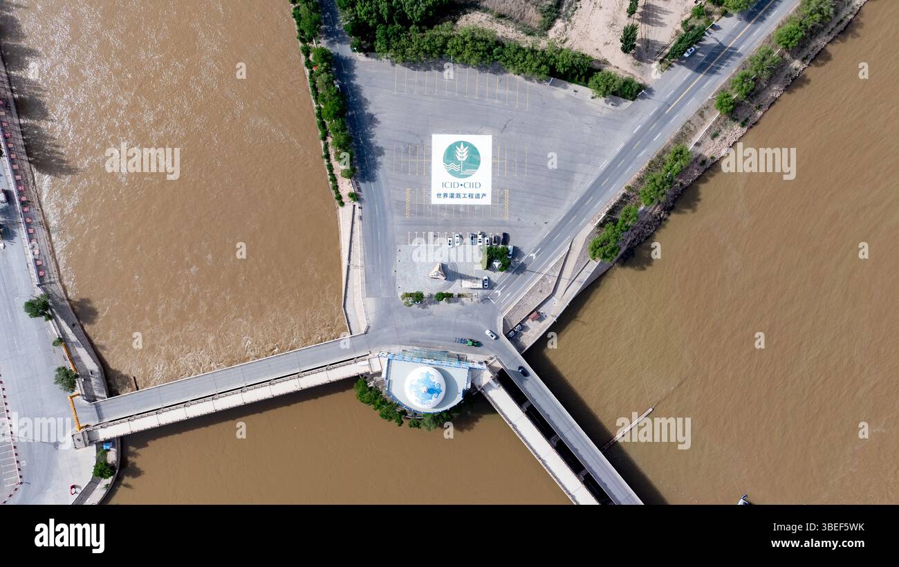 Bayannur. 28th May, 2025. An aerial drone photo taken on May 28, 2025 ...