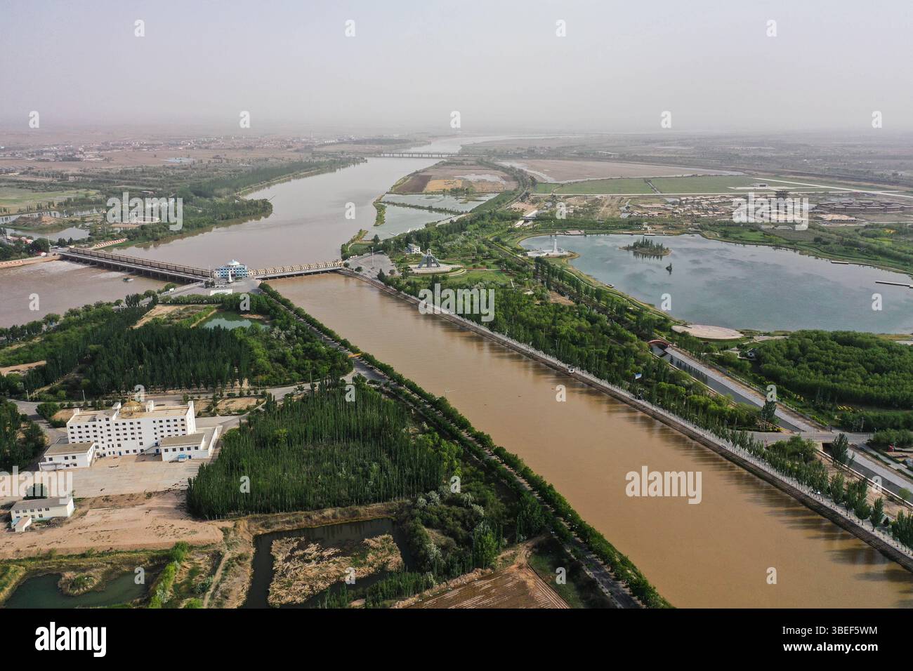 Bayannur. 28th May, 2025. An aerial drone photo taken on May 28, 2025 ...