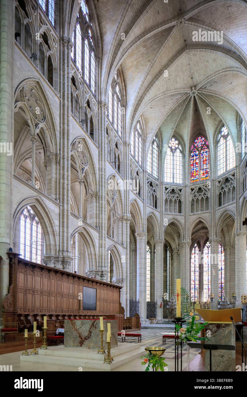 Kathedrale Cathedrale Saint-Etienne im Stil der Gotik, Meaux ...