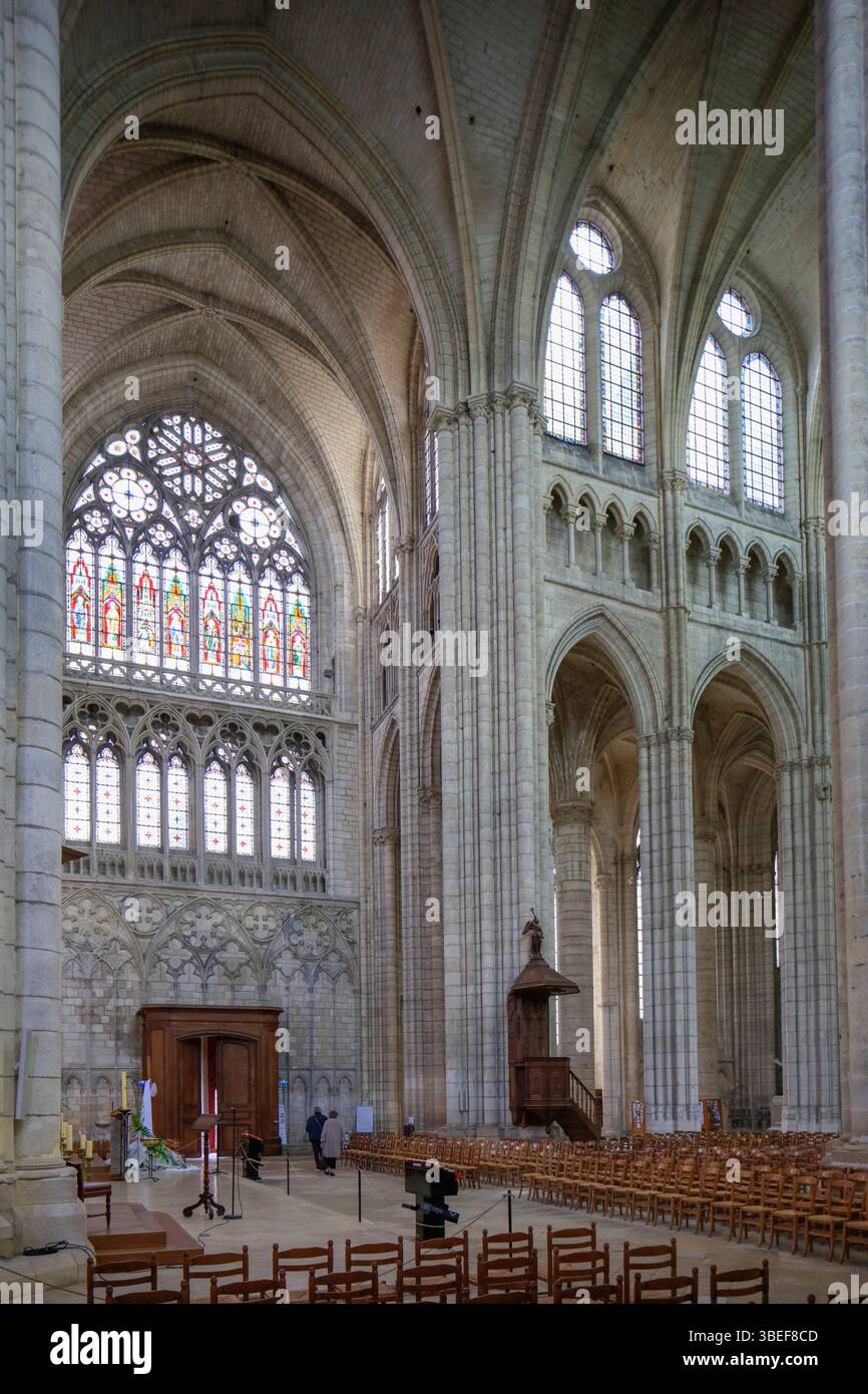 Kathedrale Cathedrale Saint-Etienne im Stil der Gotik, Meaux ...