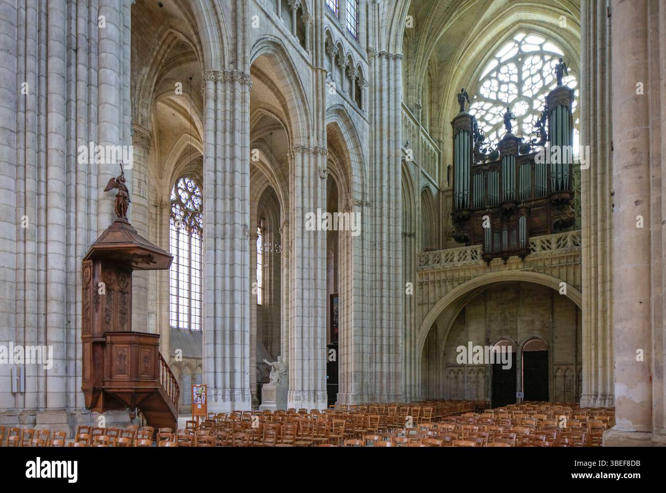 Kathedrale Cathedrale Saint-Etienne im Stil der Gotik, Meaux ...