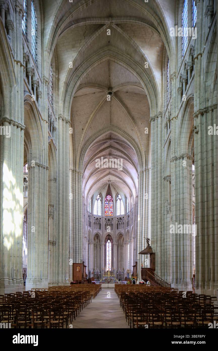 Kathedrale Cathedrale Saint-Etienne im Stil der Gotik, Meaux ...