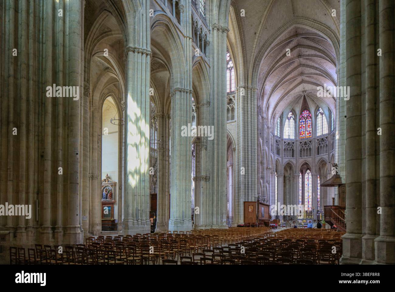 Kathedrale Cathedrale Saint-Etienne im Stil der Gotik, Meaux ...