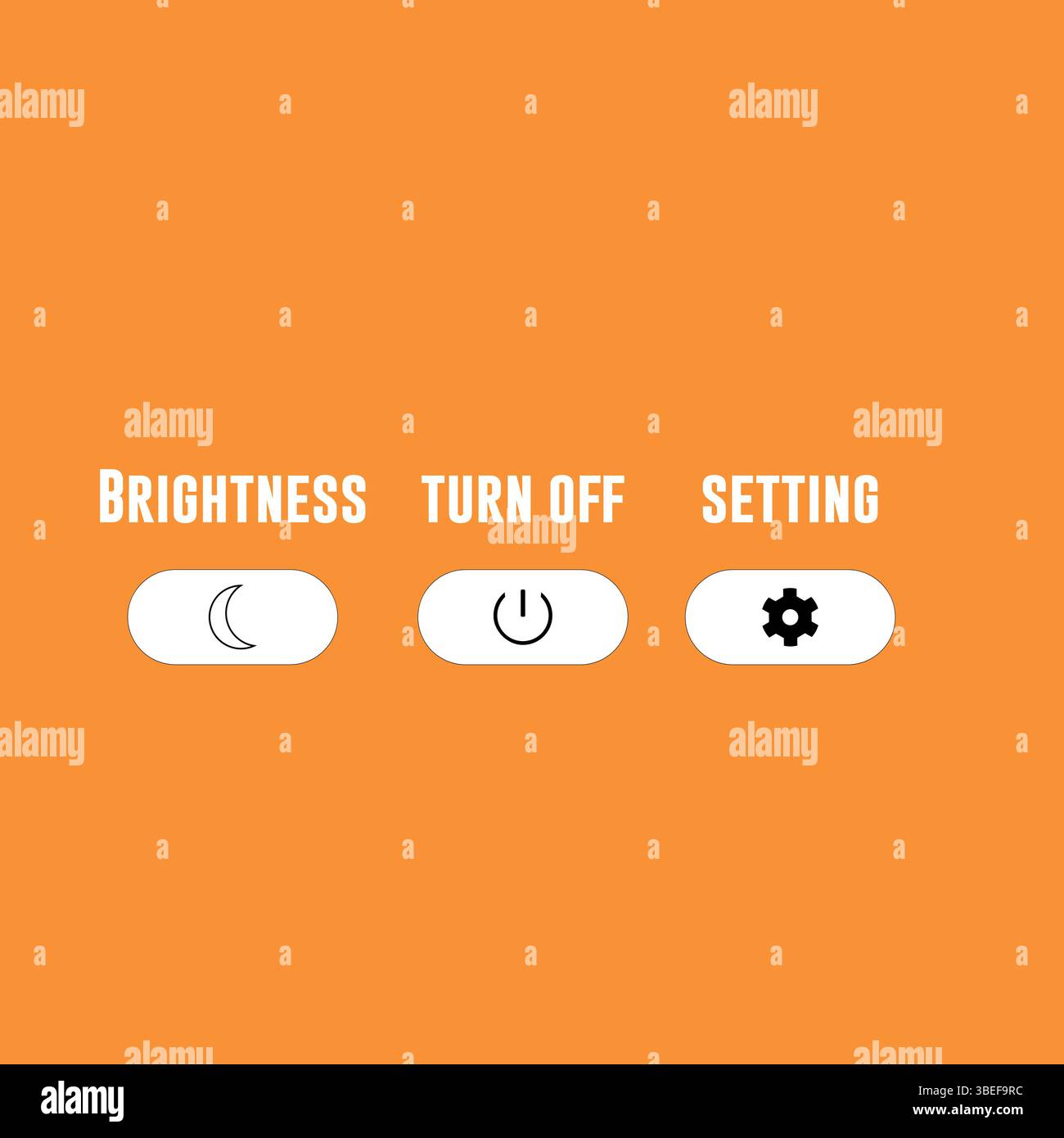 Mobile App Brightness, Turn Off, Settings Control Panel Vector ...