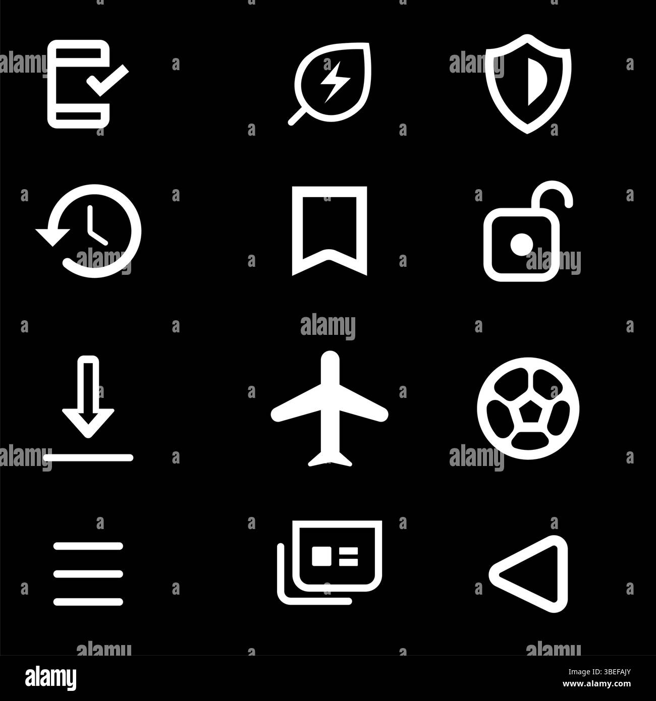 Download Now App Icons Set – Vector Buttons Isolated on Black ...