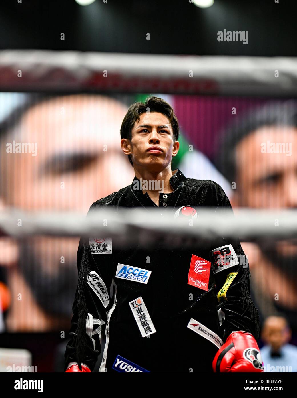 Masanori Rikiishi of Japan before the vacant IBF World super ...