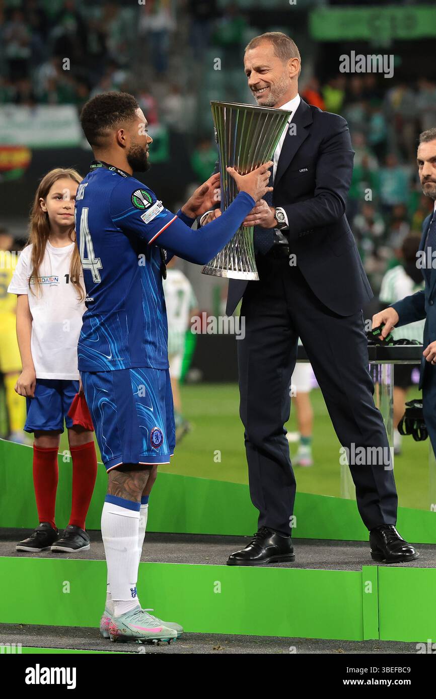 Wroclaw, Poland. 28th May, 2025. UEFA President Aleksander Ceferin ...