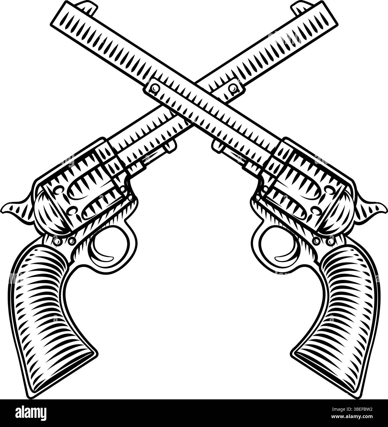 Crossed revolvers hi-res stock photography and images - Alamy