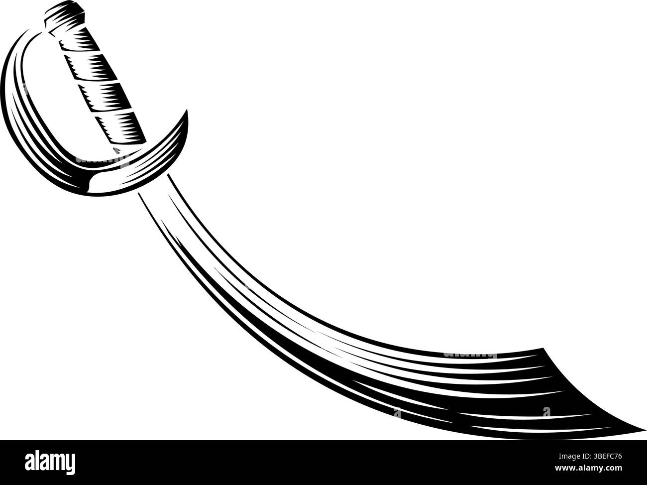 Pirate Scimitar Curved Cutlass Saber Sword Design Stock Vector Image ...