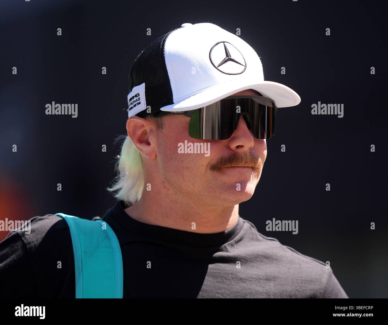 Mercedes' reserve driver Valtteri Bottas arrives at the Circuit de ...
