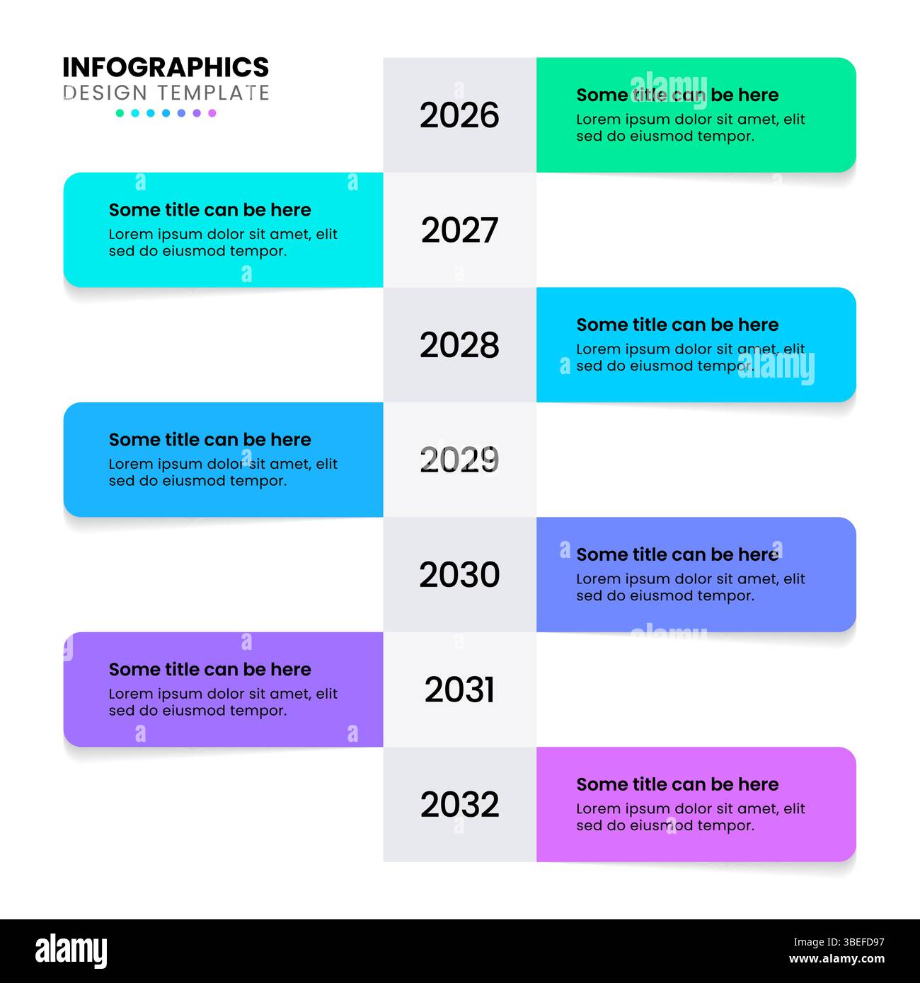Infographic template with 7 options or steps. Vertical timeline. Can be ...