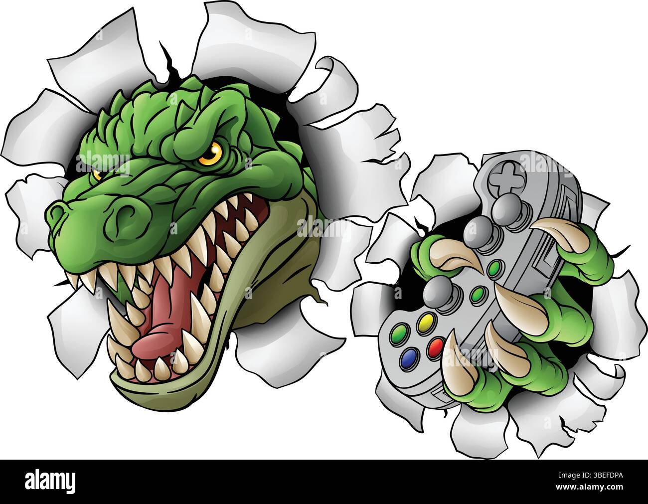 Crocodile Dinosaur Alligator Gamer Gaming Mascot Stock Vector Image ...