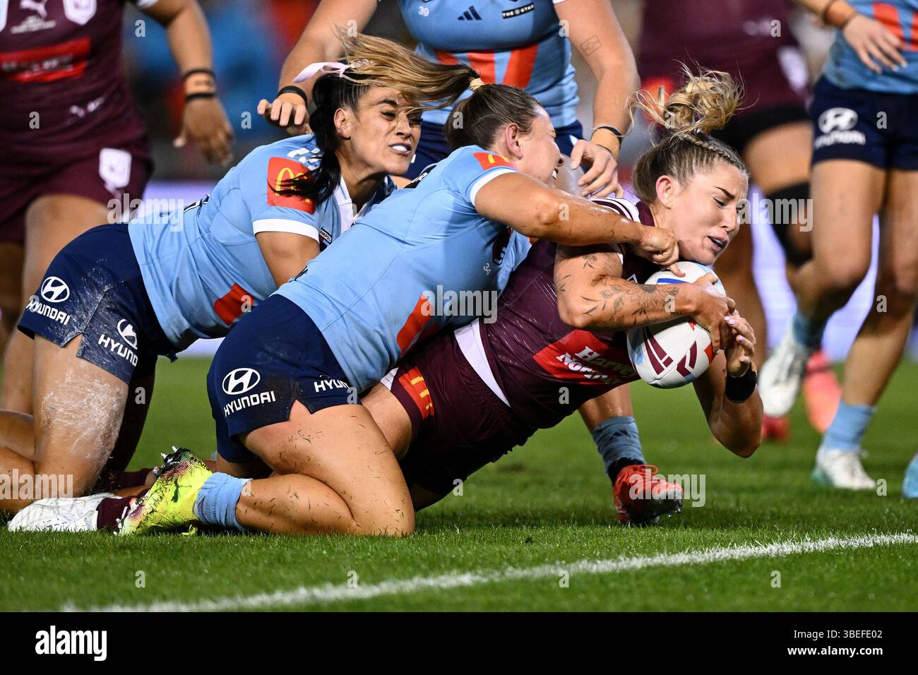 Newcastle, Australia. 29th May, 2025. Makenzie Weale of the Maroons ...