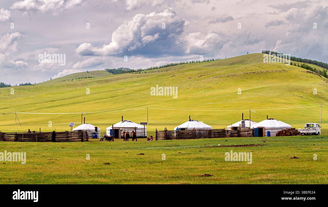 A Mongolian Yurt and Camp Stock Photo - Alamy