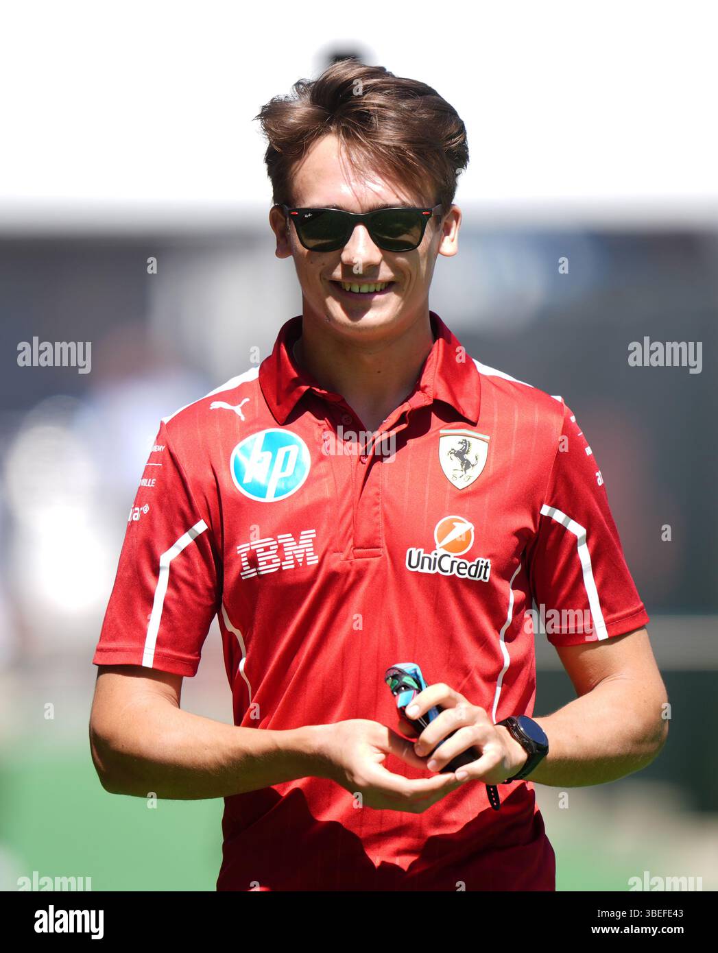 Ferrari Academy and Hitech TGR driver Dino Beganovic arrives at the ...