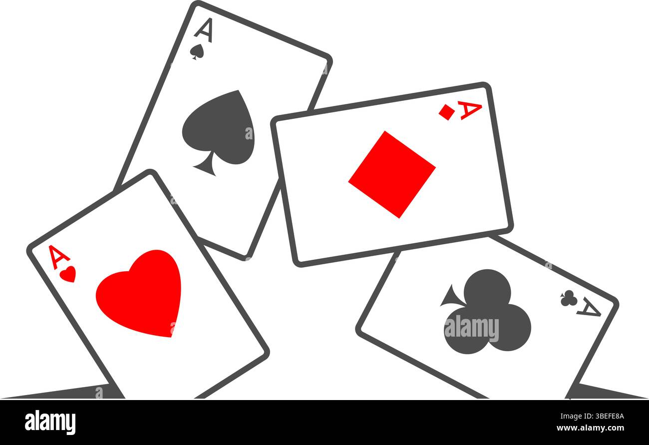 Playing cards scattered Stock Vector Images - Alamy