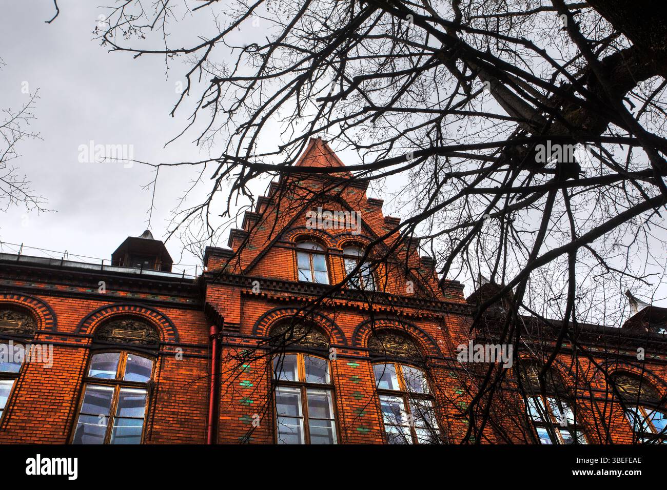 ancient school building from the century before last in Europe Stock ...