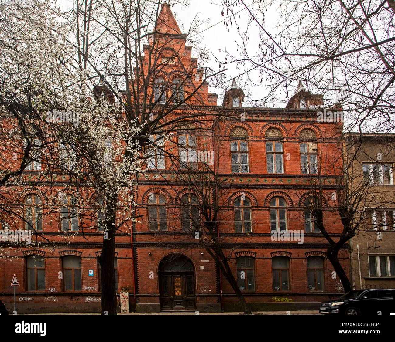 ancient school building from the century before last in Europe Stock ...