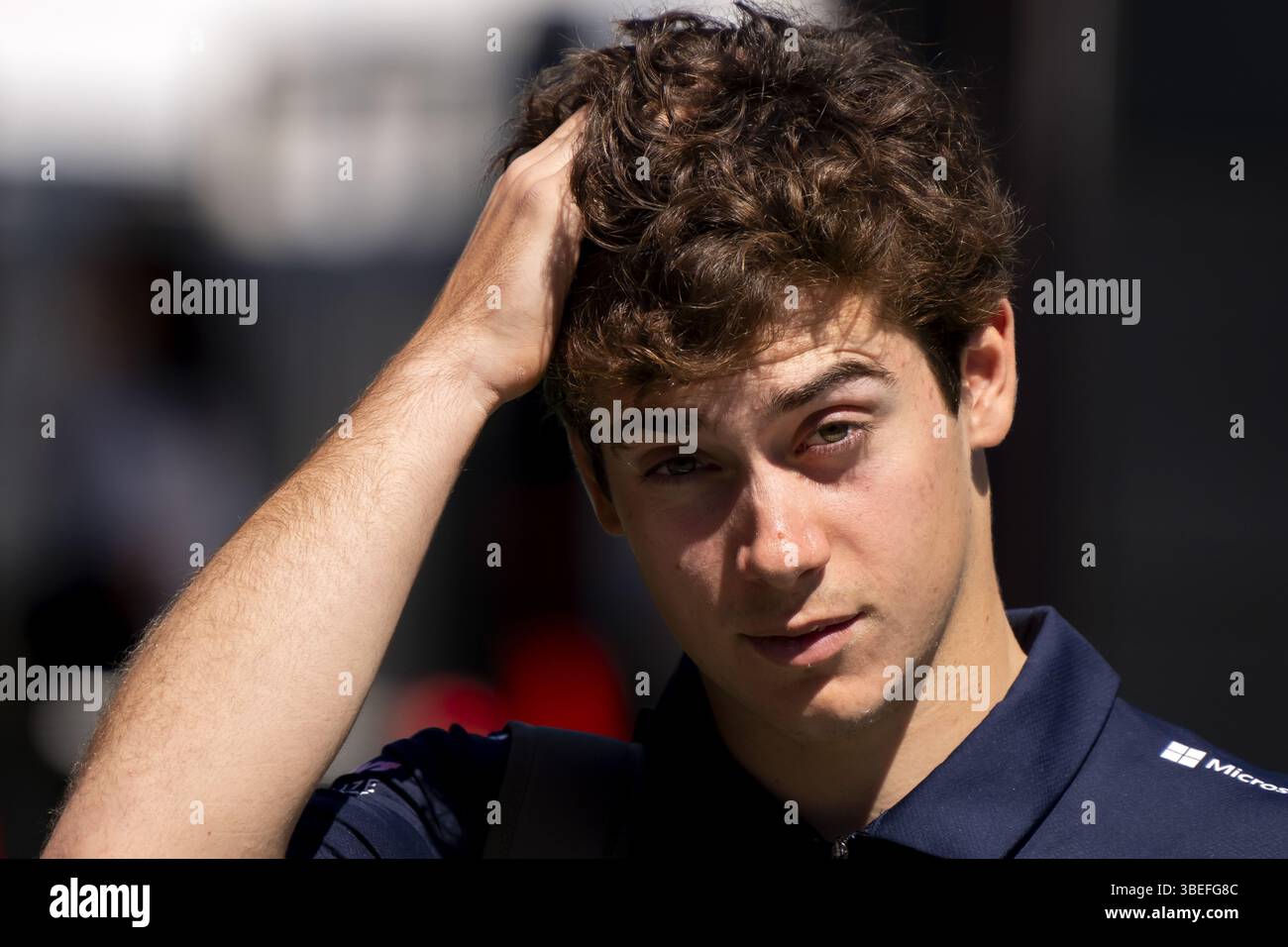 BARCELONA - Franco Colapinto (Alpine) on arrival at the Circuit de ...