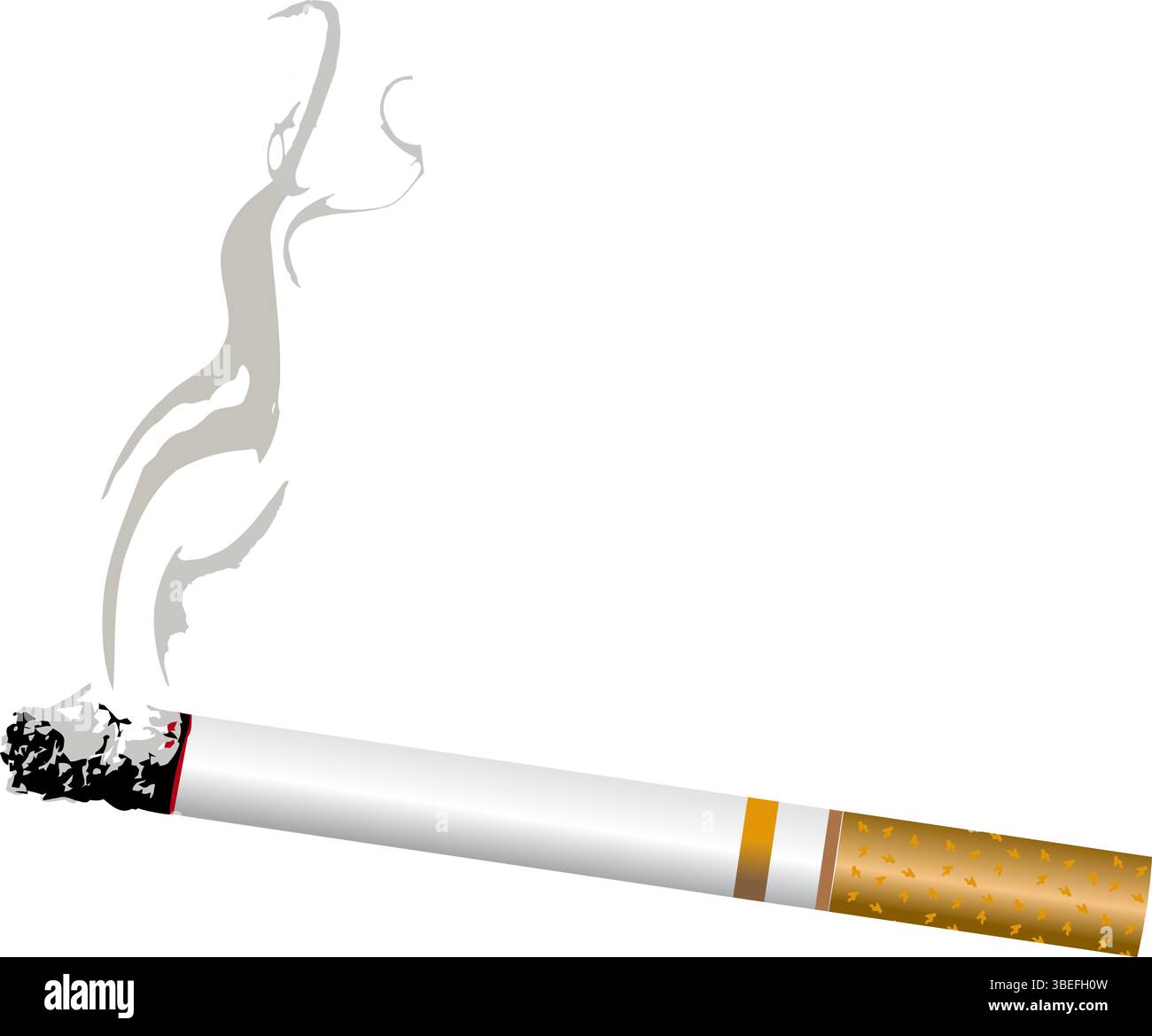 Lit Cigarette with Smoke - Smoking and Tobacco Graphic Stock Vector Image & Art - Alamy