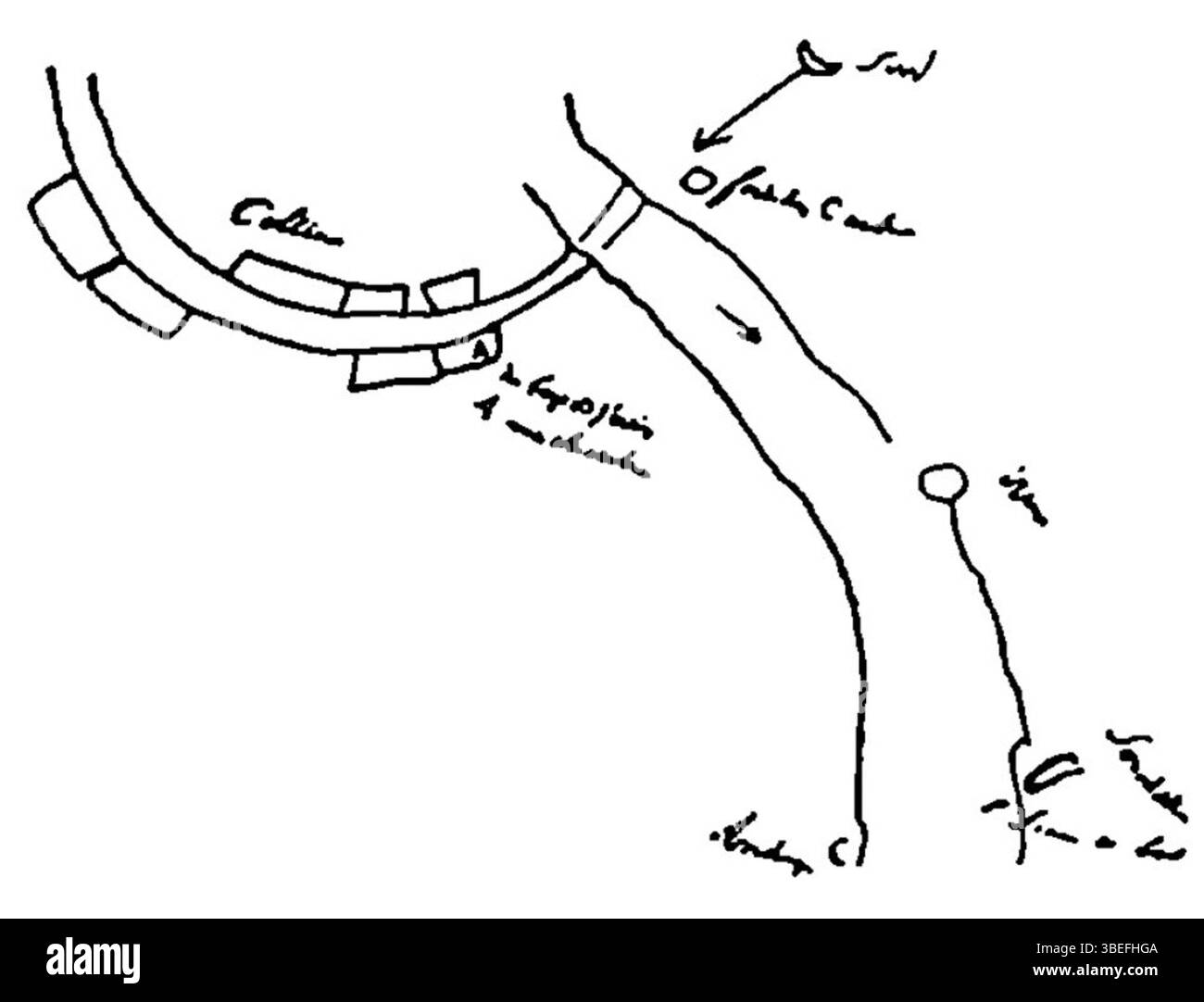 Historical map depicts geography Cut Out Stock Images & Pictures - Alamy