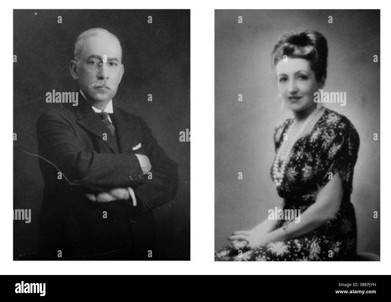 This is a photographic portrait of Mohamed Mahmoud Khalil and his wife, Émilienne Hector née ...